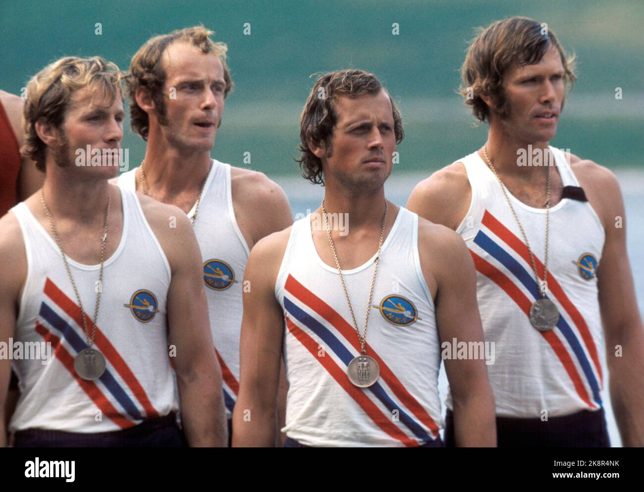 Munich, Germany. Summer Olympics 1972. The kayak four took bronze ...