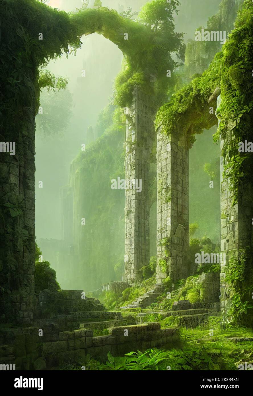 Lost temple illustration hi-res stock photography and images - Alamy