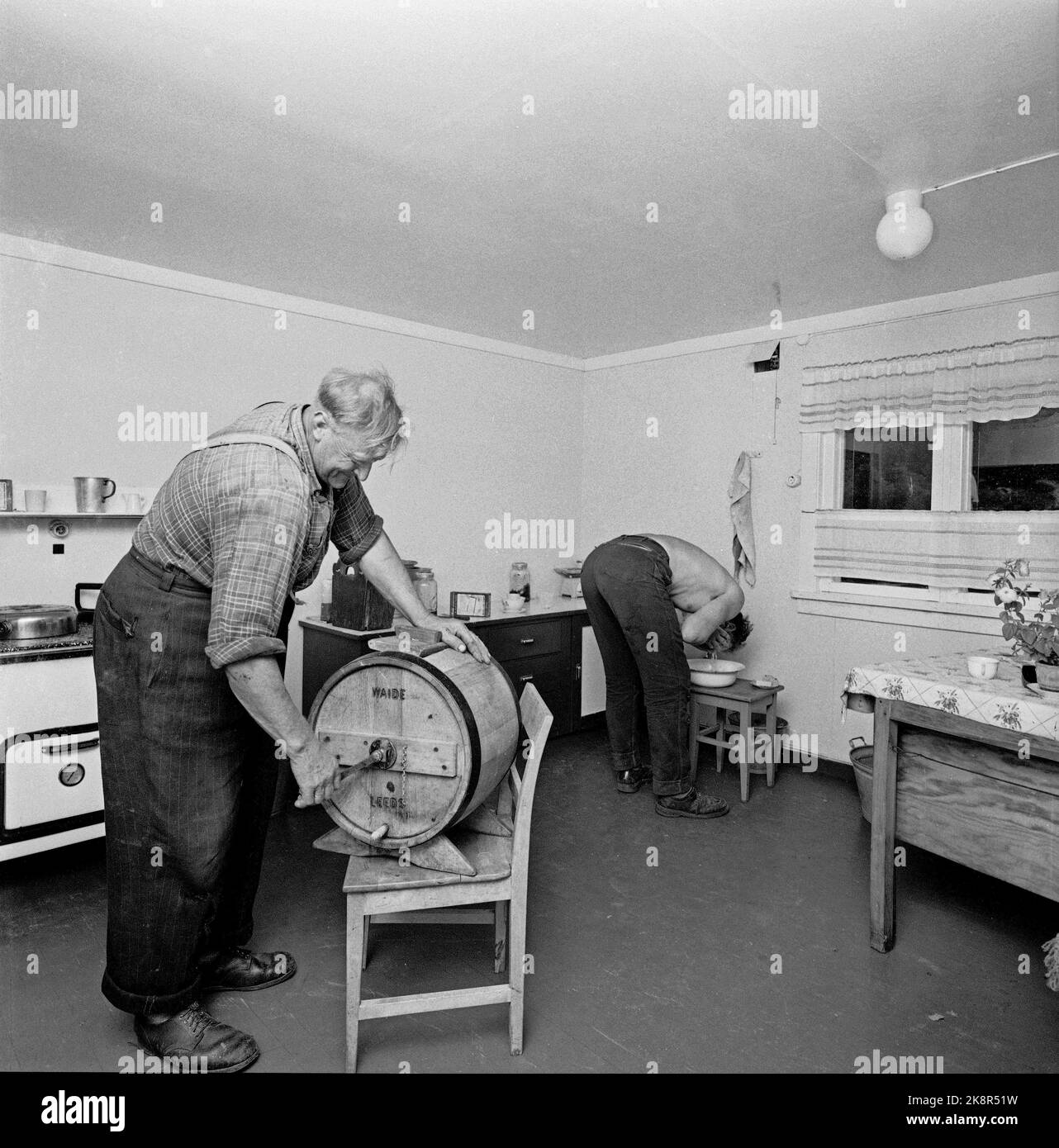 Flatdal in Telemark, August 1959. Fjellgården Ekre is 600 meters above ...