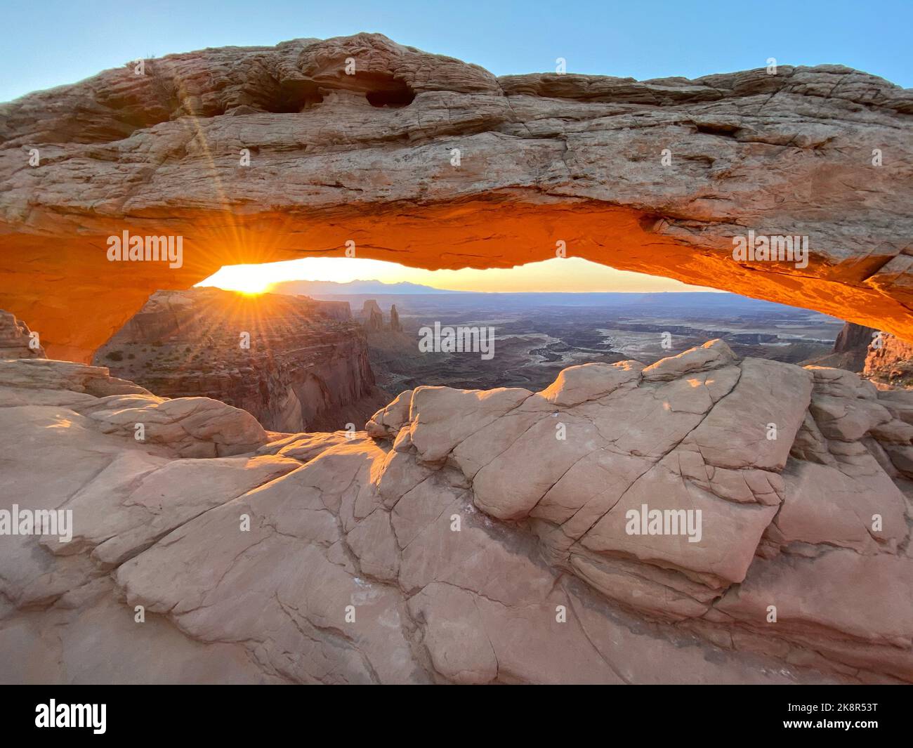 An aerial view of beautiful mountains in Canyonlands National Park ...