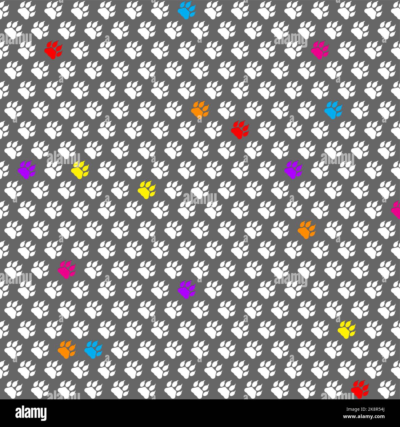 Animal footprint pattern. Paw prints. Texture. Vector illustration ...