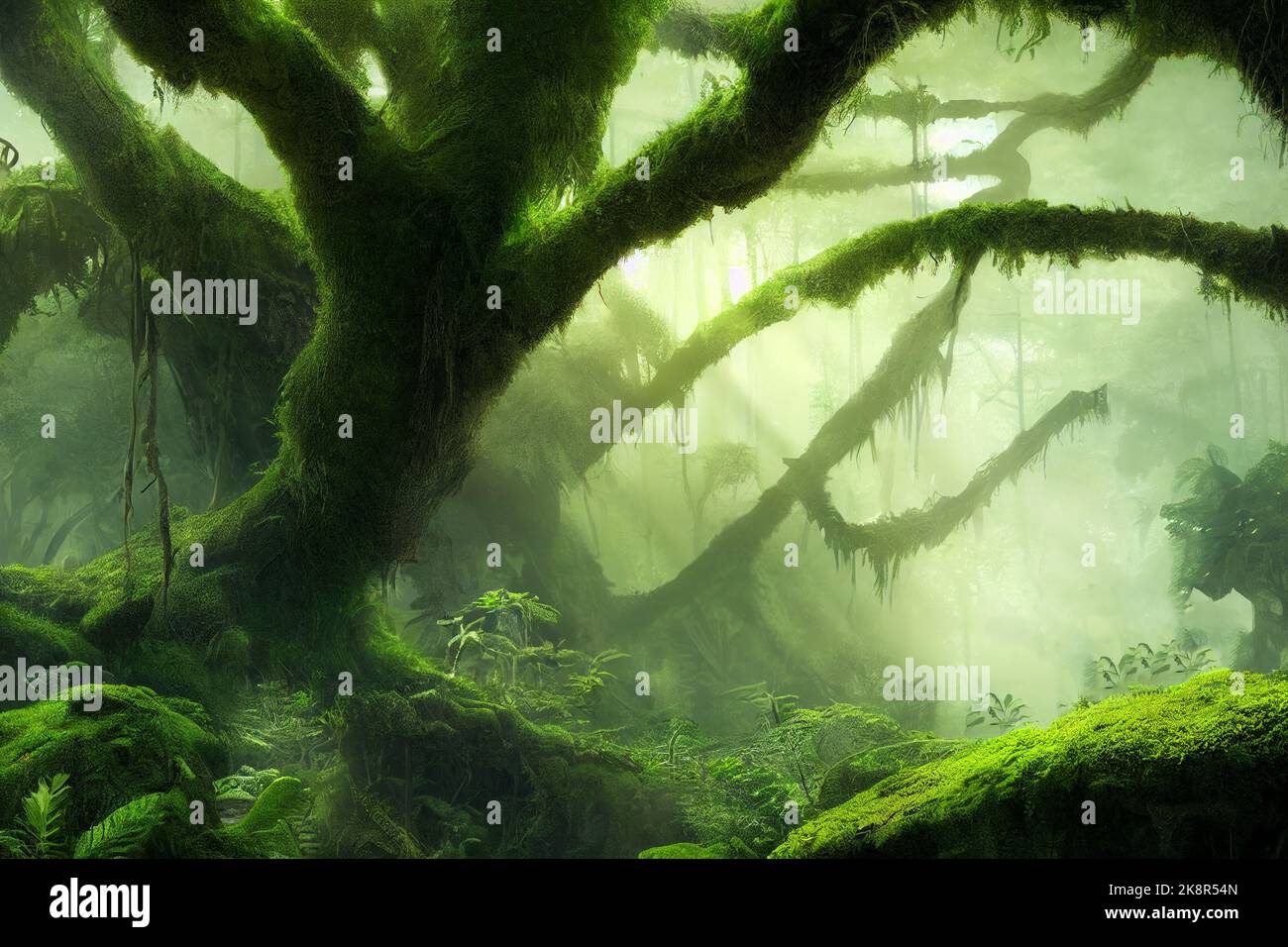 Prehistoric tree illustration hi-res stock photography and images - Alamy