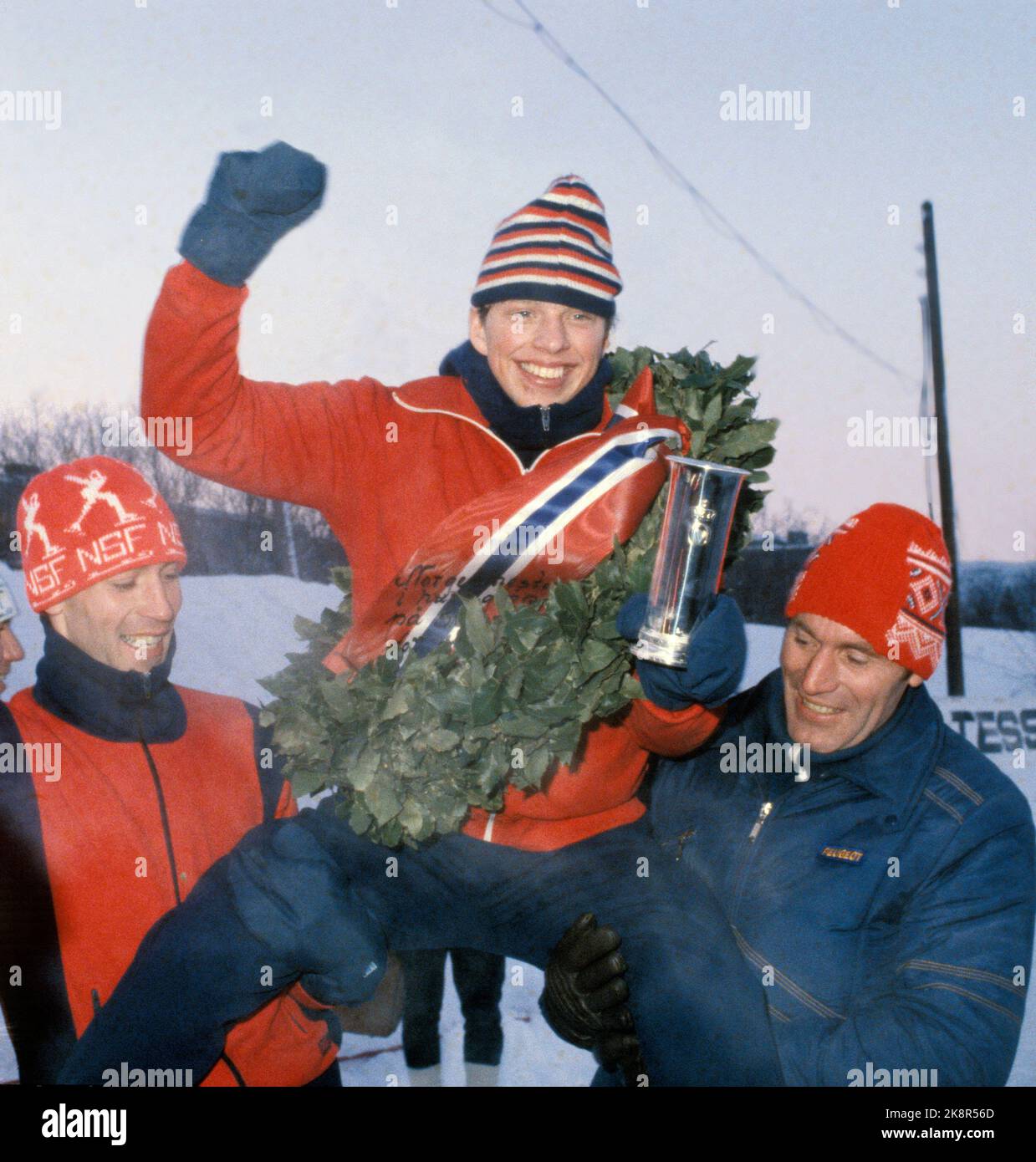Drammen 198002 02-03. NM on skating 1980. Marienlyst Stadium. A happy ...