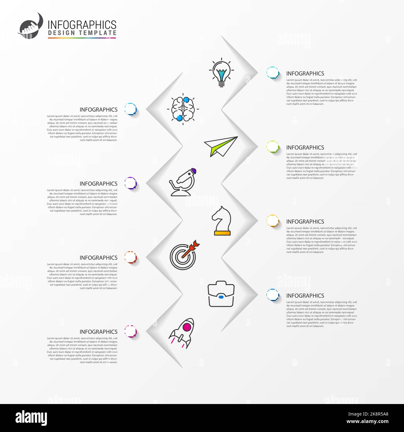 Infographic Design Template Timeline Concept With 8 Steps Can Be Used For Workflow Layout