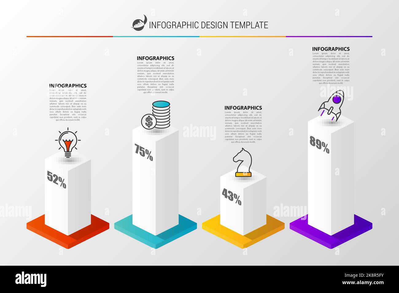3D graph for infographic. Modern design template. Vector illustration ...
