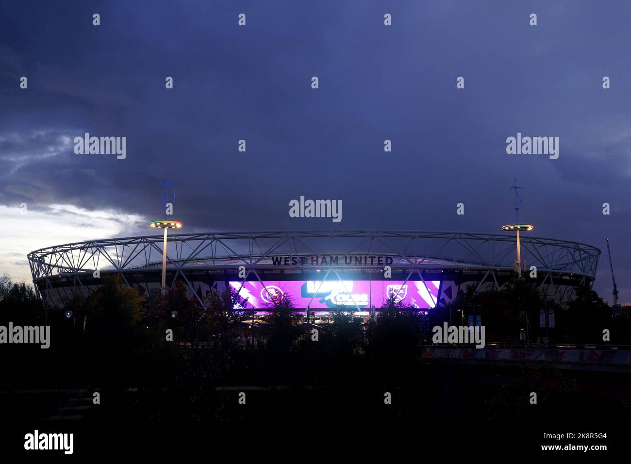 A general view outside the stadium ahead of the Premier League match at ...