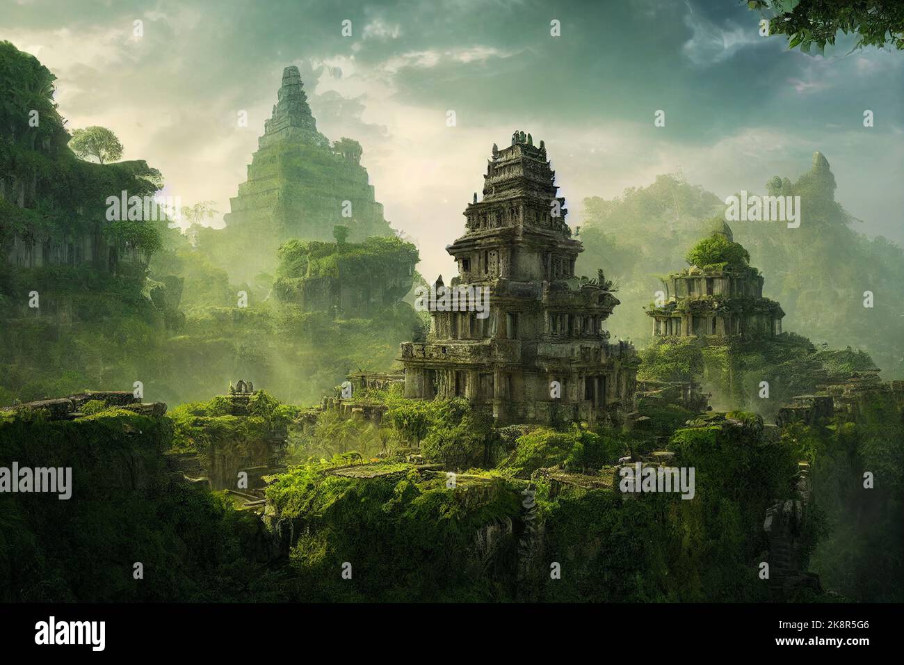 Lost temple illustration hi-res stock photography and images - Alamy