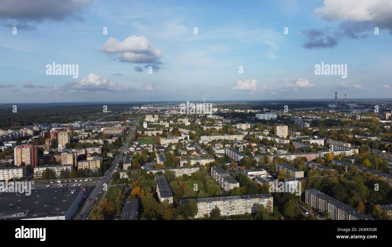 An aerial view of Palanga's cityscape filled with buildings on a sunny ...