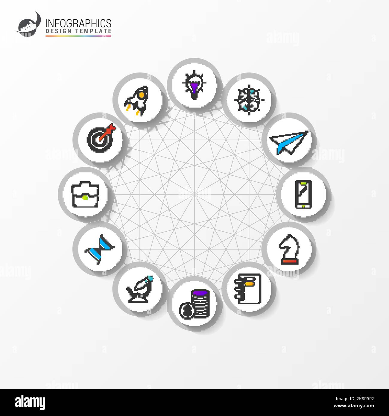 Infographic design template with 12 steps. Vector illustration Stock ...