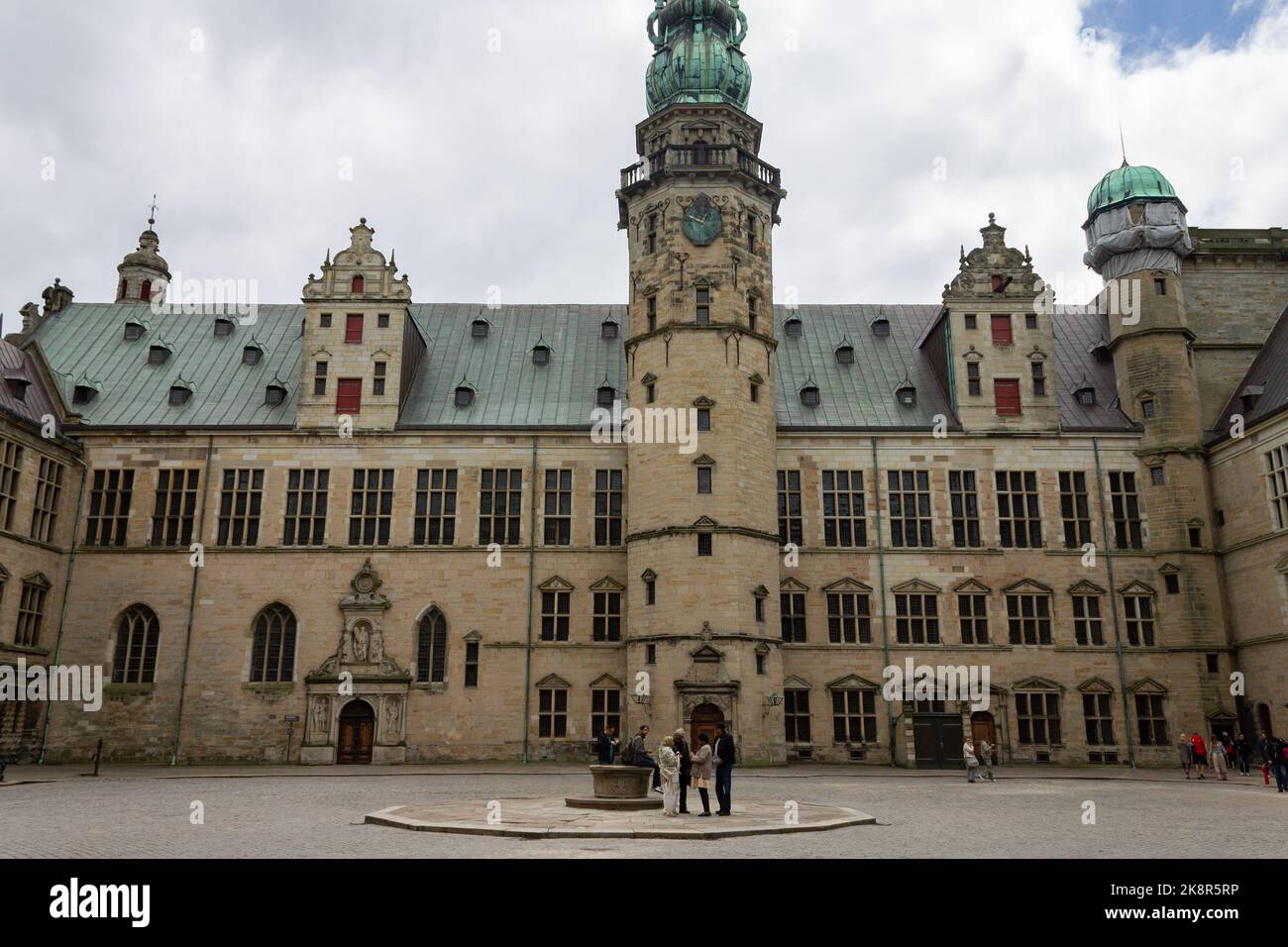 A beautiful shot of the historic Kronborg castle facade in Helsingor ...