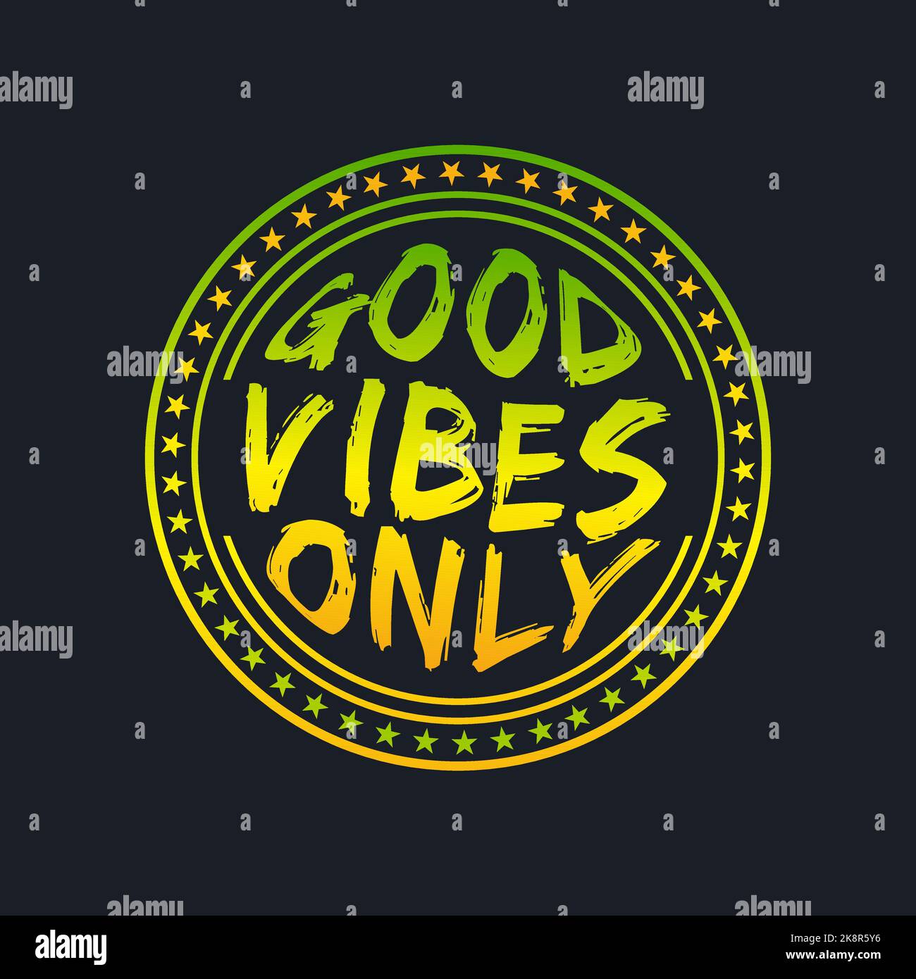 GOOD VIBES ONLY, lettering typography in badge style design artwork ...