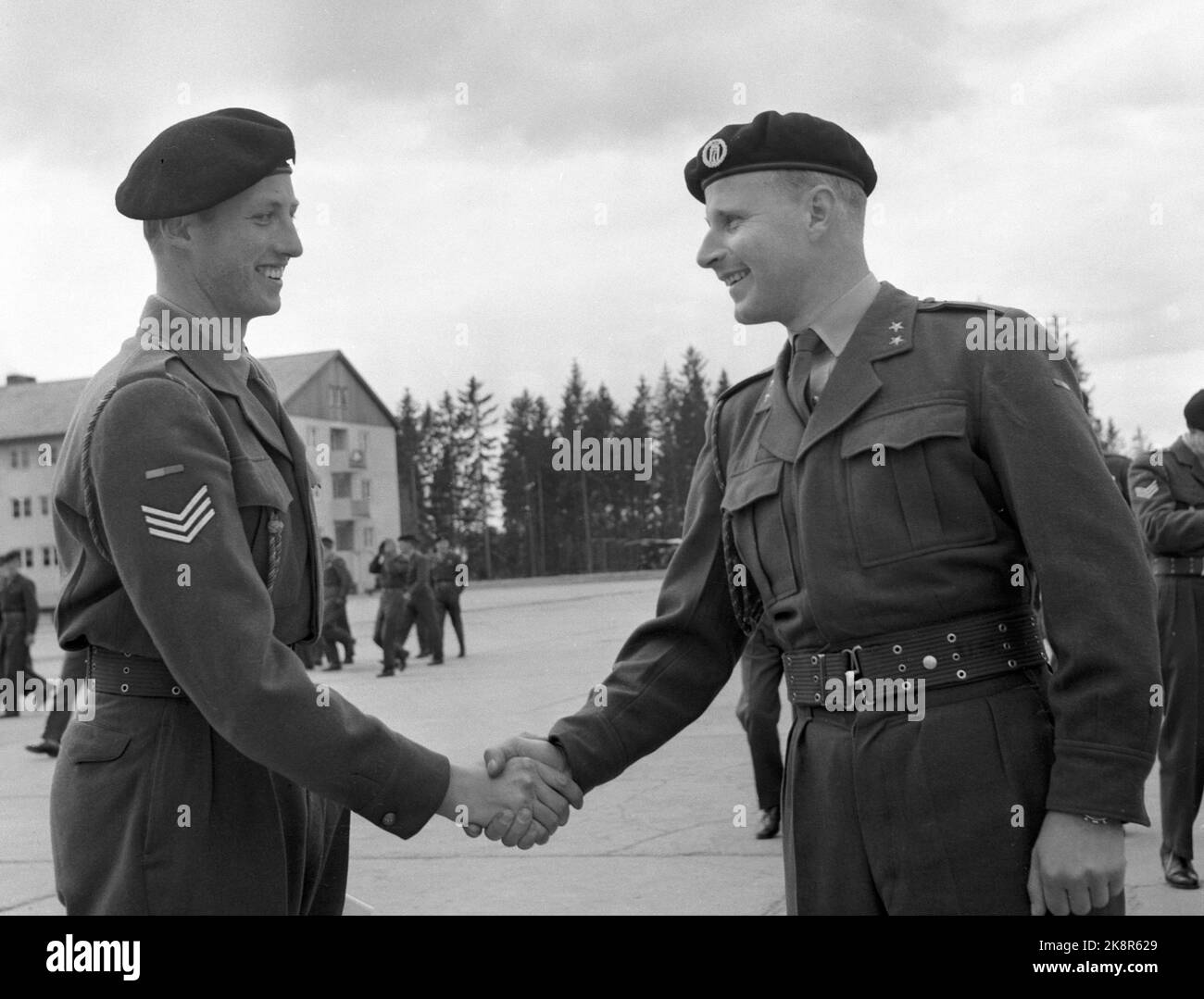 Trandum 19570508 Prince Harald ends his 16 -month education in the ...