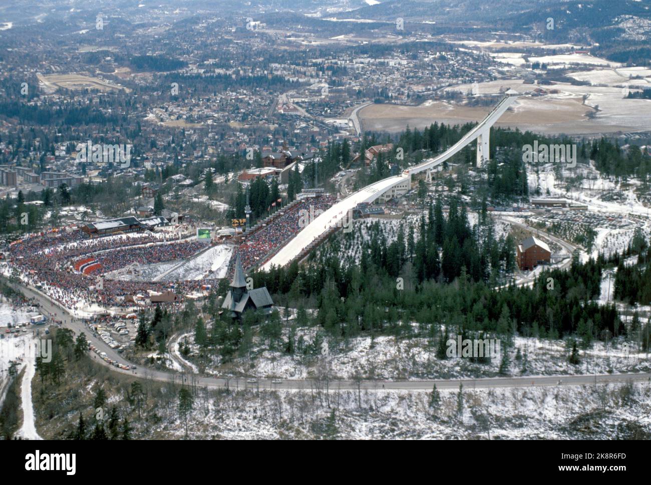 Holmenkollen Oslo. 19920315. Holmenkollbakken's 100th anniversary ...