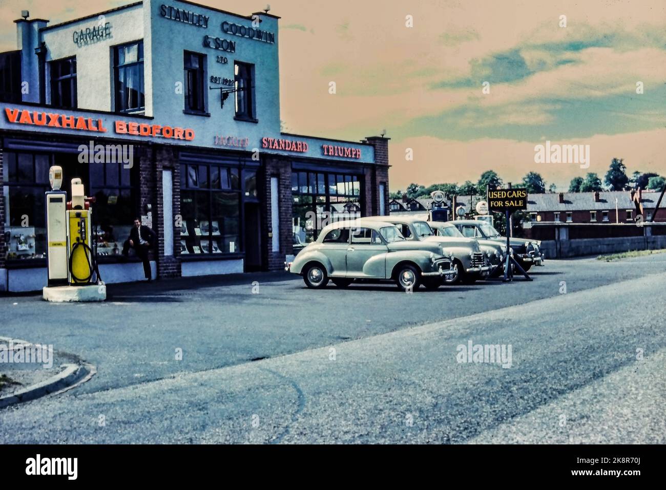 Stanley Goodwin Car Dealership in May 1956, Kidderminster, UK. Vintage ...