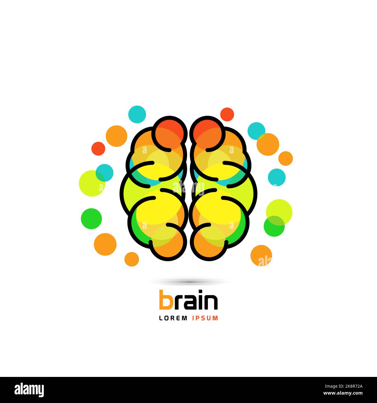 Brain symbol. Line art icon. Creative mind. Vector illustration Stock ...