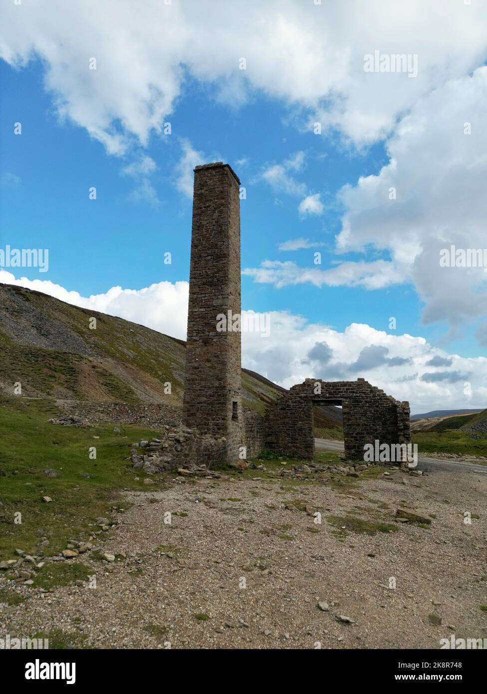 A vertical shot of Old Gang Lead Mine at Hard Level Gill, North ...