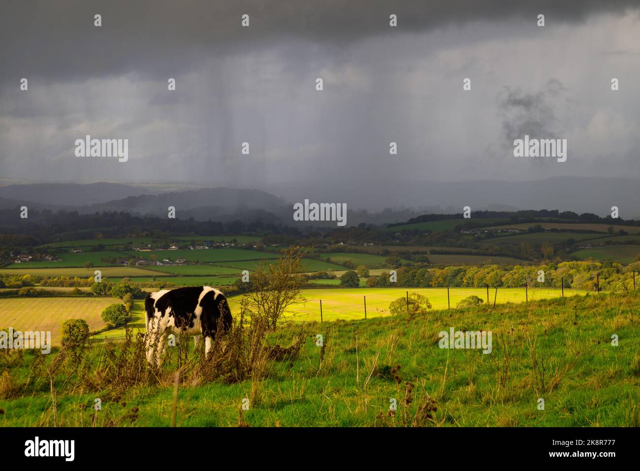 Win Green, Wiltshire, UK, 24th October 2022, Weather: Dark clouds and a ...