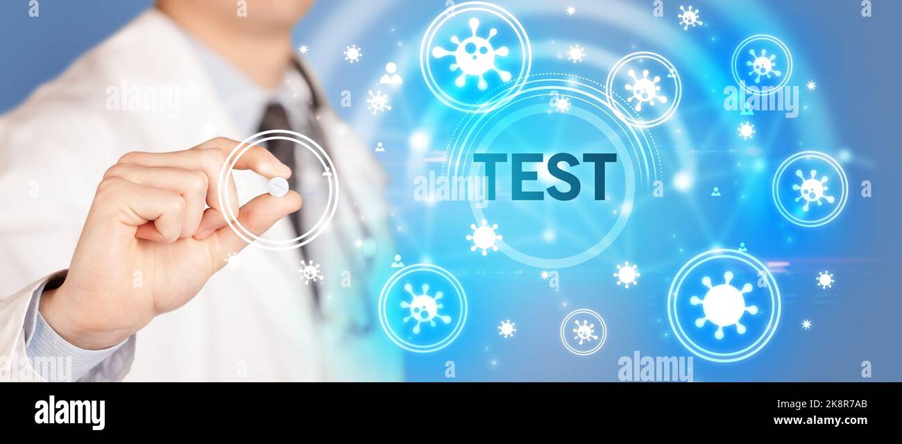 Doctor giving pill, virus concept Stock Photo - Alamy