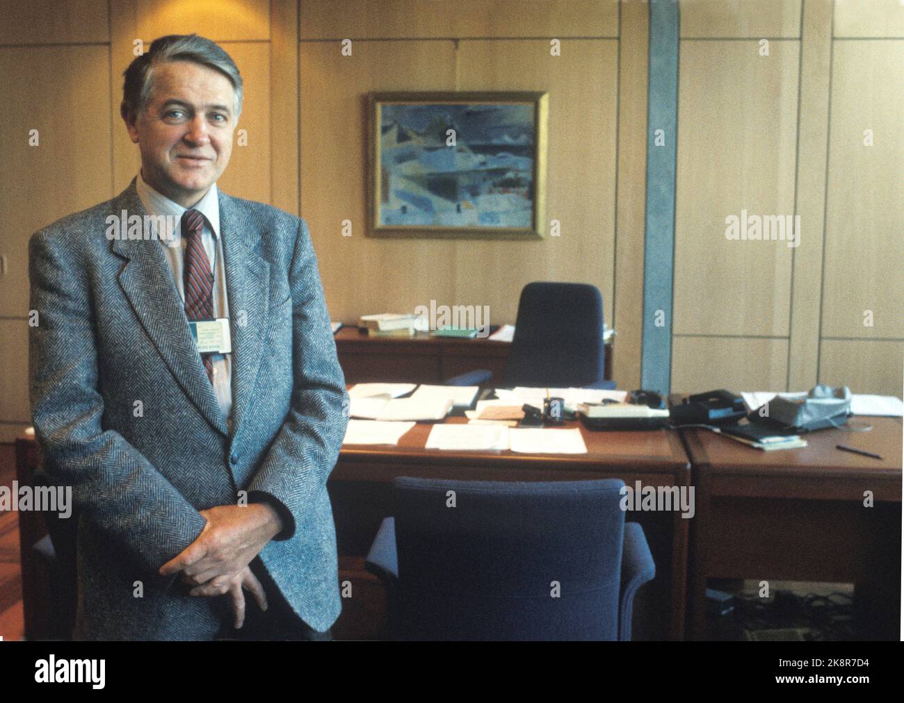 Oslo 19861008. Norges Bank Nybygg is opened. Here Central Bank Governor ...