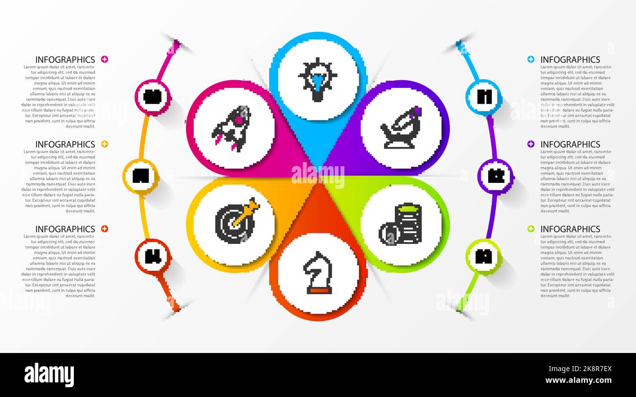 Infographic design template. Business concept with 6 steps. Can be used ...