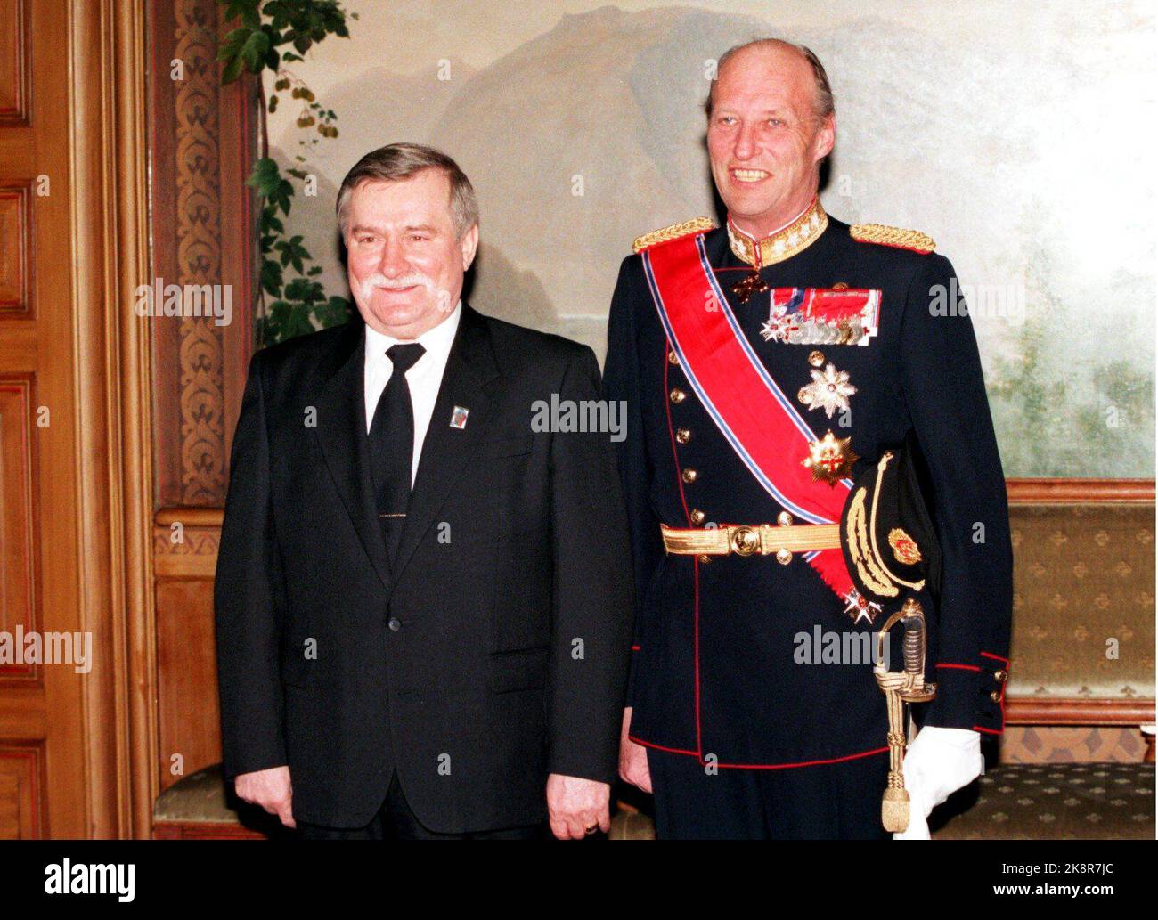 Oslo 19950315. Polish state visit to Norway. Poland President Lech ...