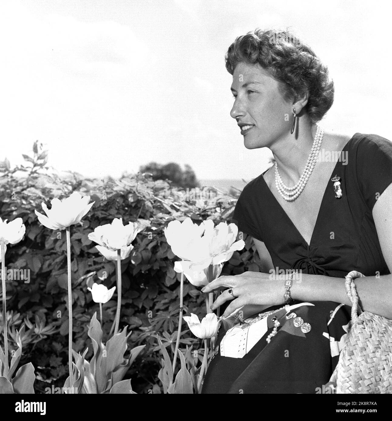Skaugum 19560707. Princess Astrid the country's first lady at Skaugum ...