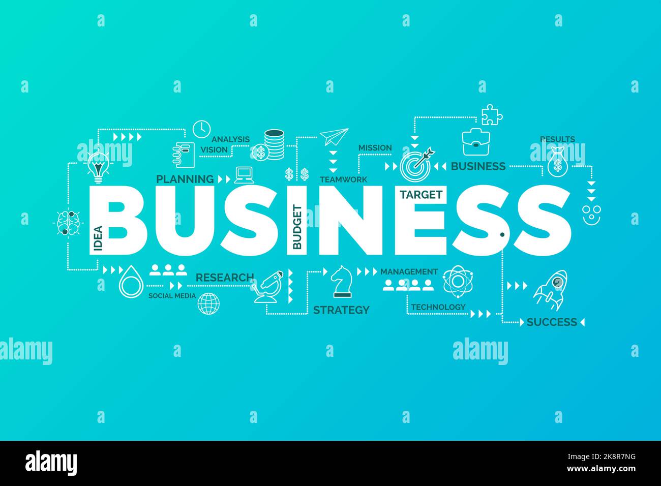 Business strategy concept. Infographic design. Chart with keywords and ...