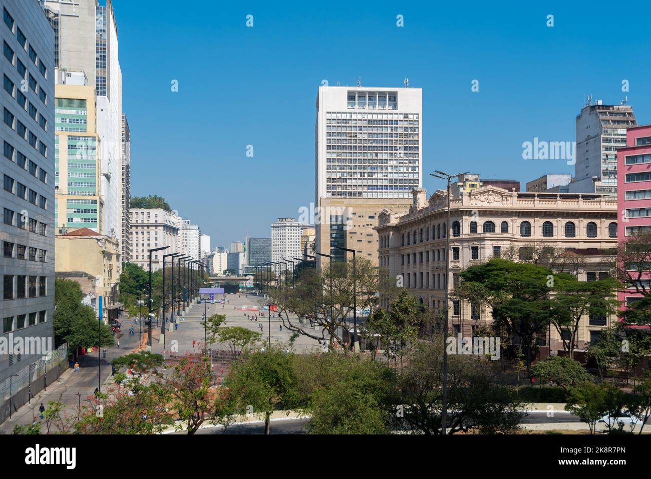 View of Anhangabau Valley in Sao Paulo City Downtown Stock Photo - Alamy