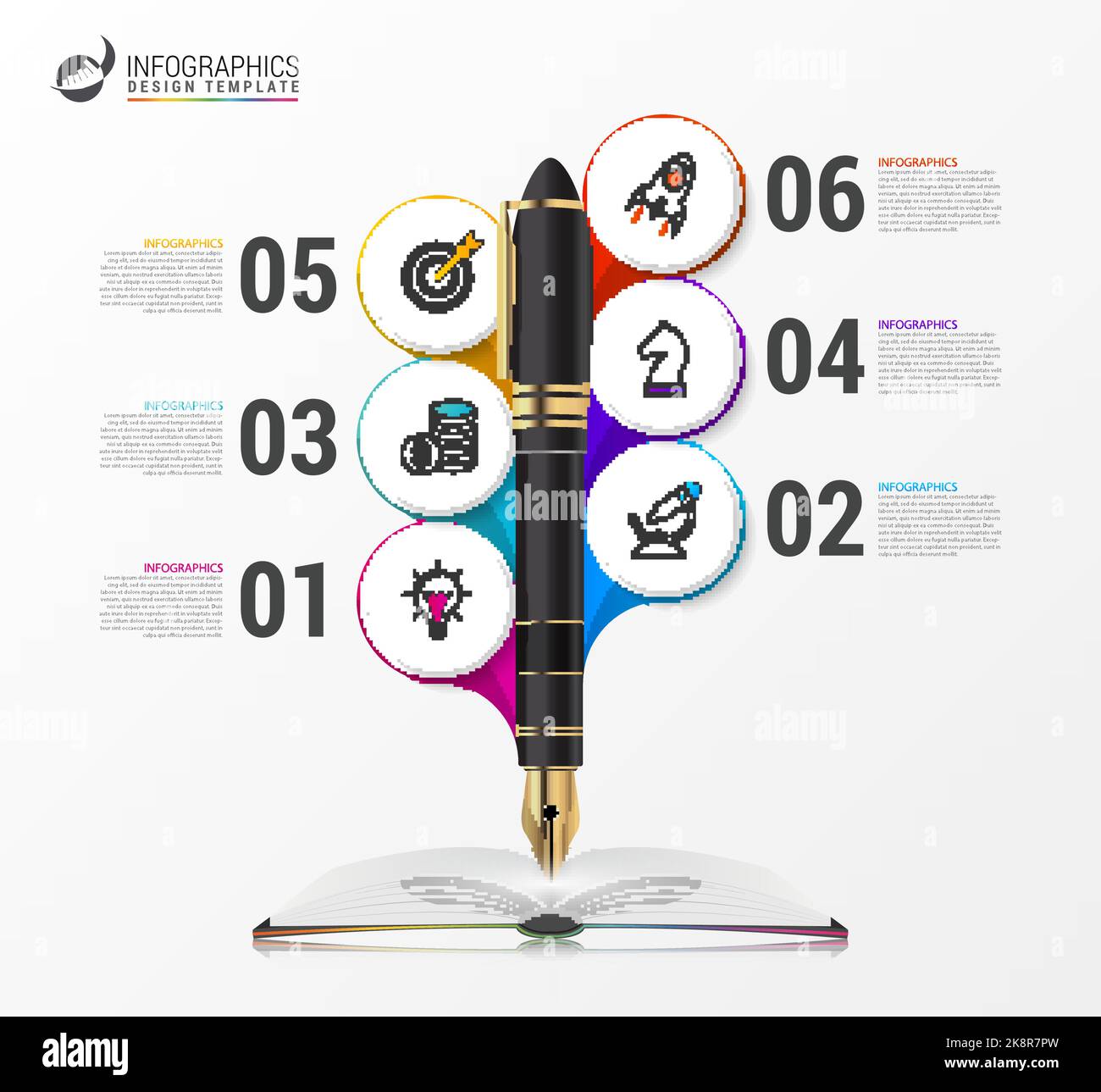Education concept. Infographic design template with pen. Vector ...