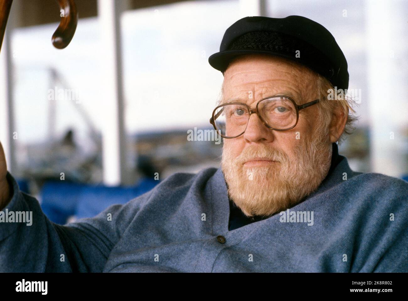 Oslo May 4, 1980. American show singer Burl Ives aboard "SS Norway" in ...