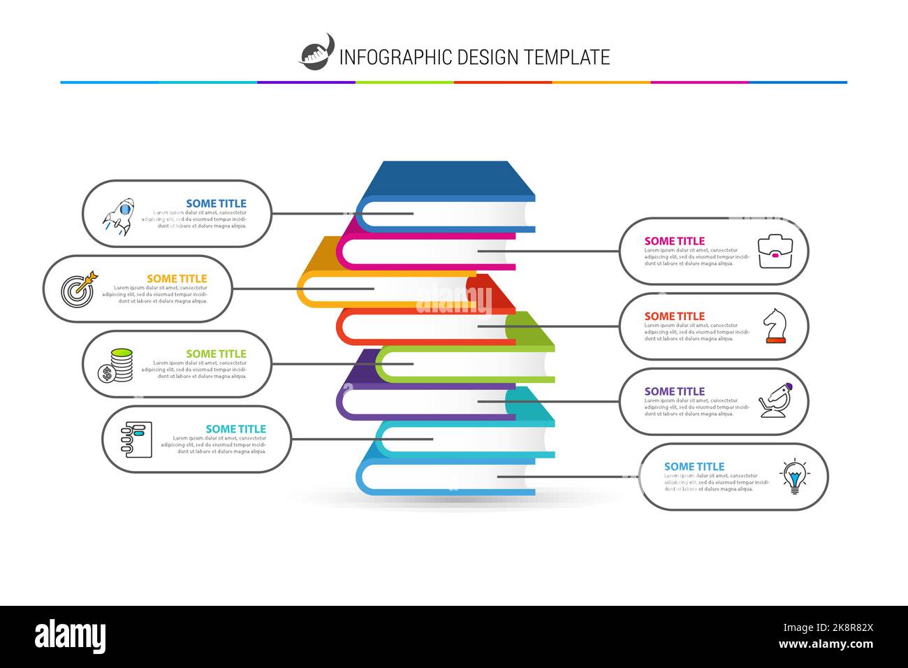 Infographic design template. Education concept with 8 steps. Can be ...