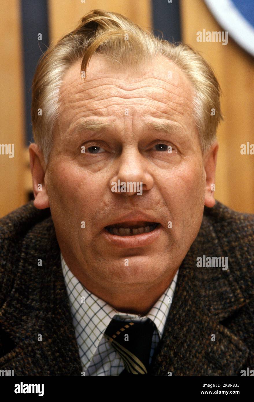 Oslo 1980 Deputy Chairman of NKP, Hans I. Kleven. Photo; Henrik Laurvik ...