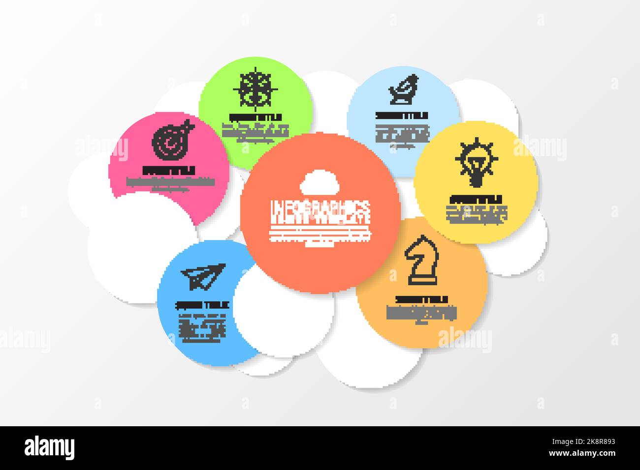 Infographic design template. Cloud concept with 6 steps. Can be used for workflow layout ...