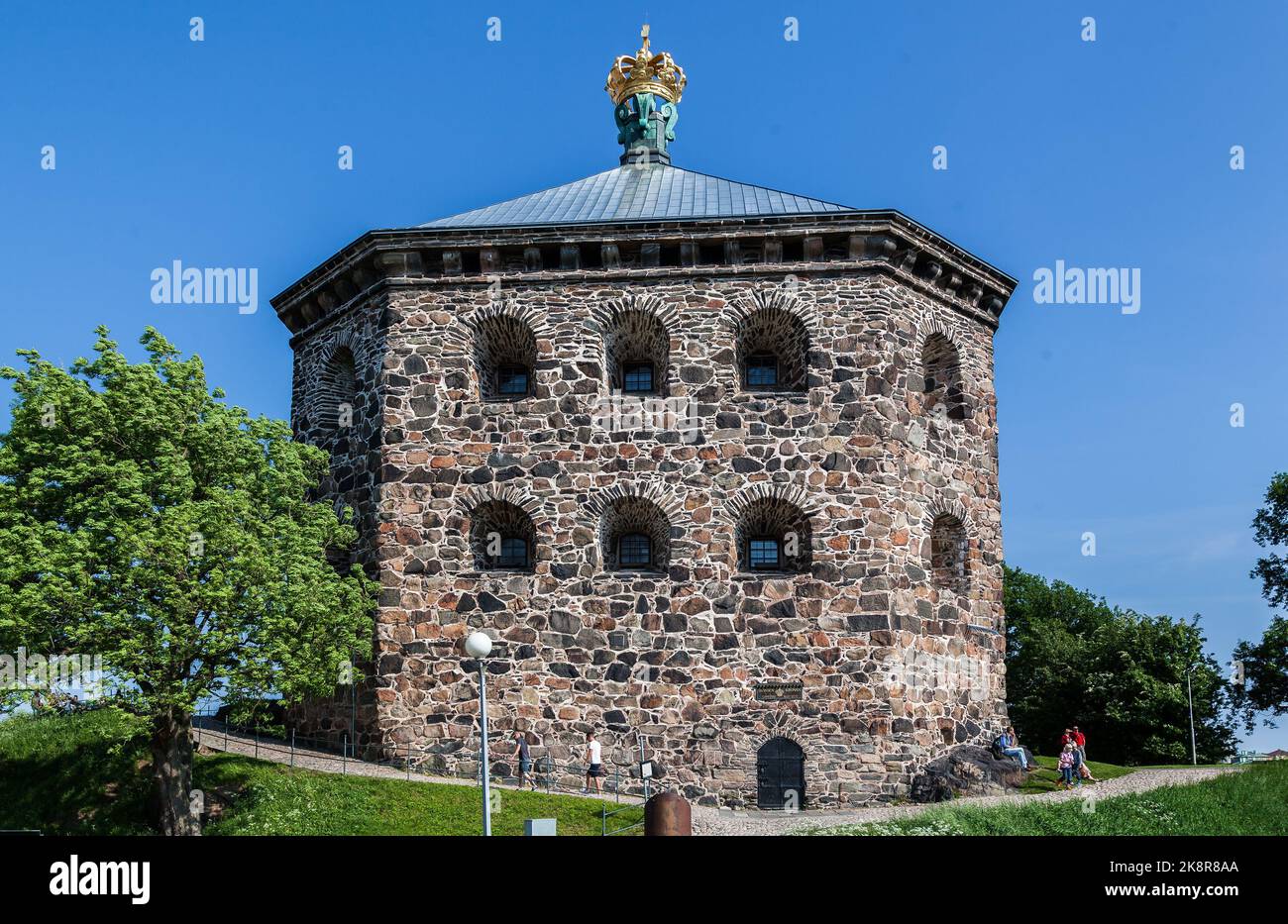The exterior of Skansen Kronan fortress under the clear sky, Gothenburg ...
