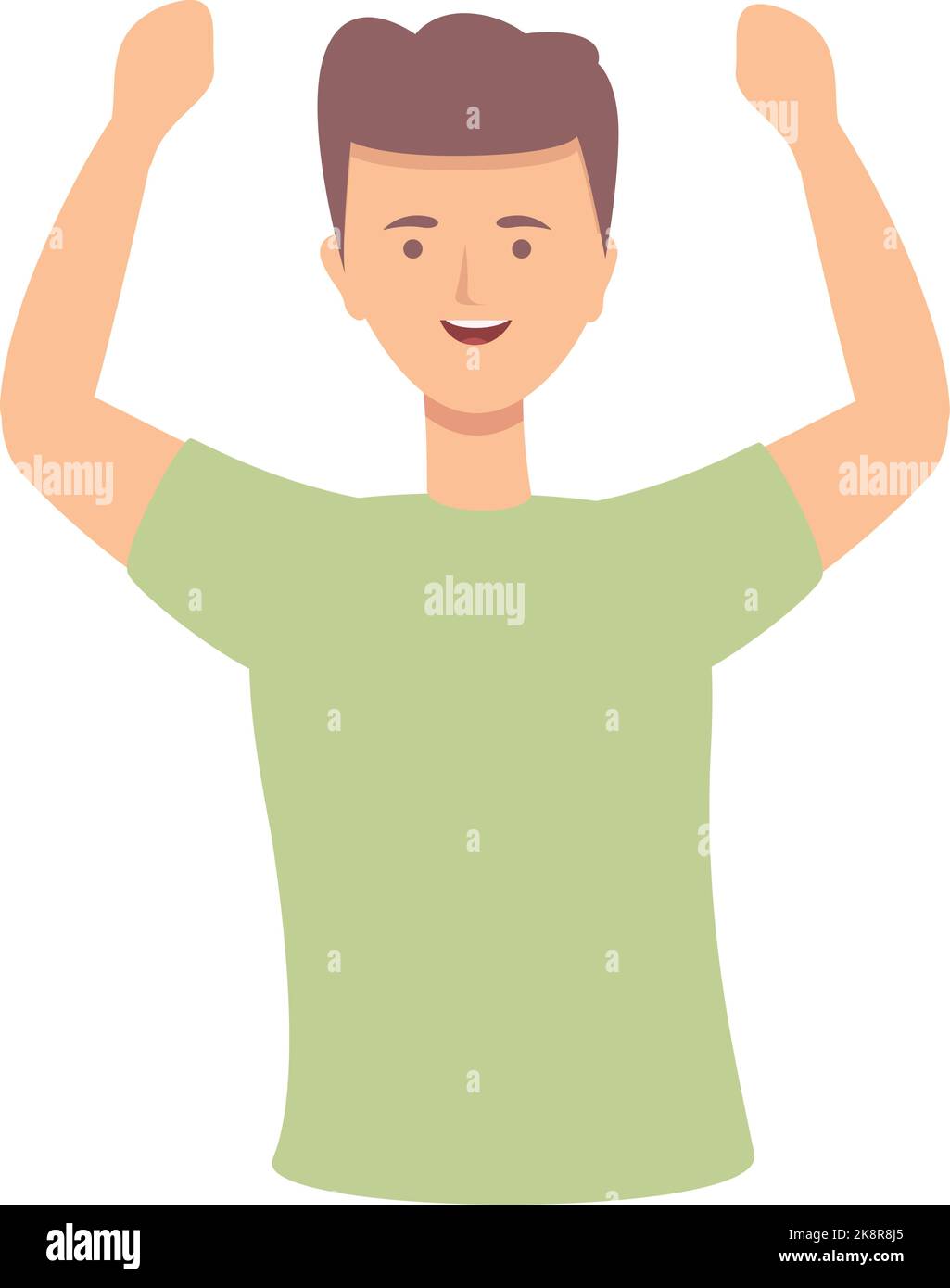 Active boy icon cartoon vector. Happy man. Excited young Stock Vector ...