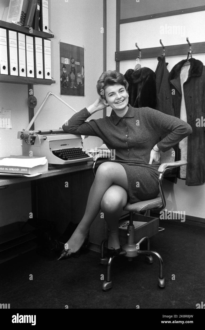 Oslo January 28, 1967. "Hello-lady" in NRK Television, Janka Polanyi ...