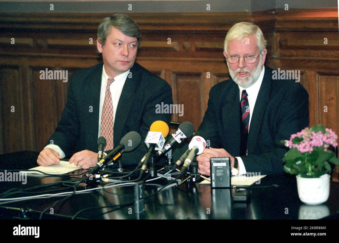 Oslo 19951119. Airbus case. Central Bank Governor Torstein Moland (t ...