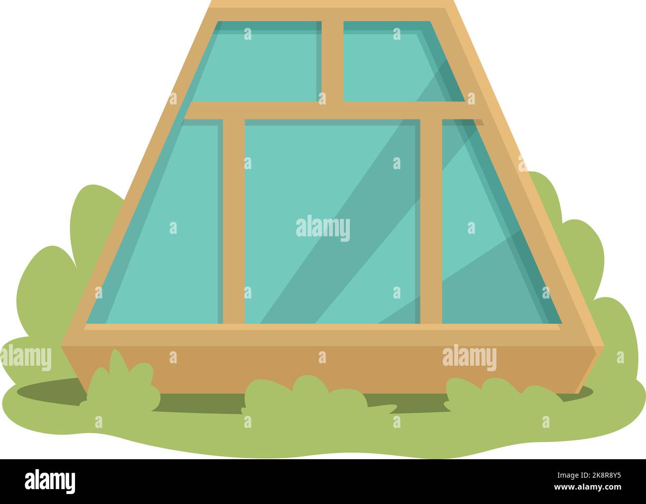 Big window house icon cartoon vector. Camping glamping. Nature forest ...