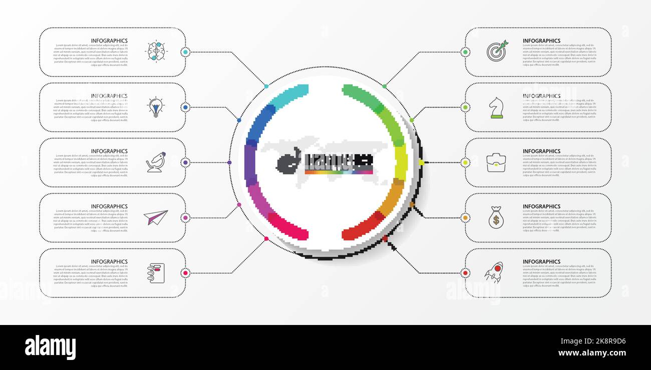 Infographic design template. Creative concept with 10 steps. Can be ...