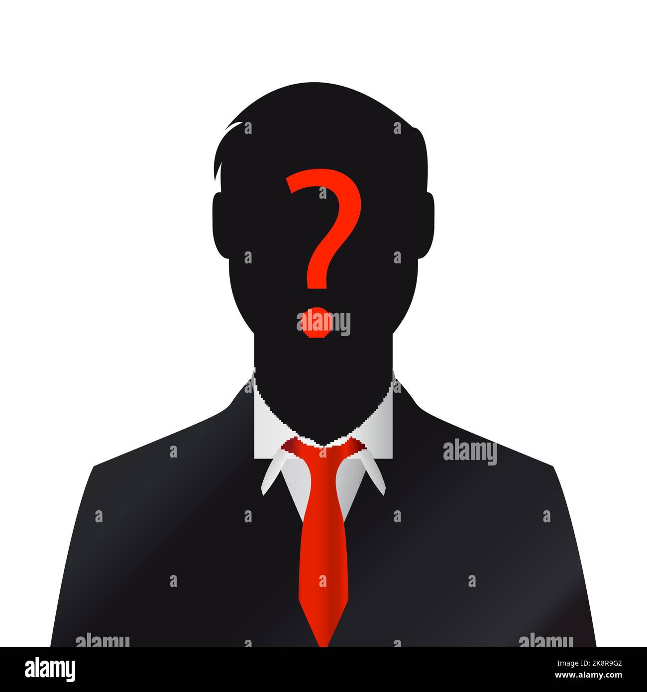 Male silhouette profile. Businessman with question mark. Vector ...