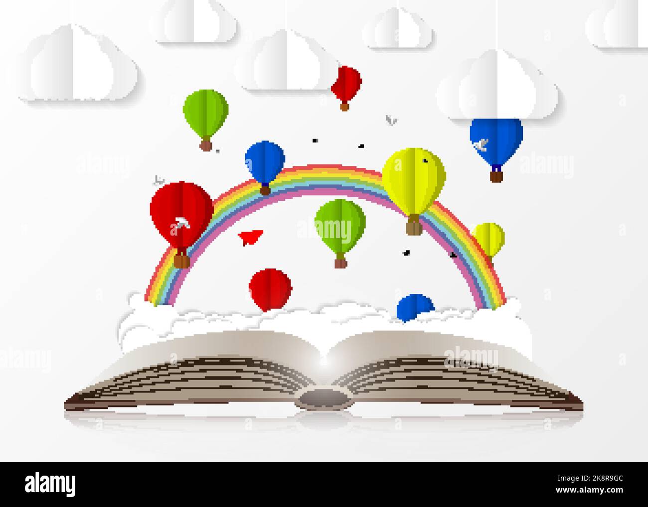 Balloons sky plane Stock Vector Images - Alamy