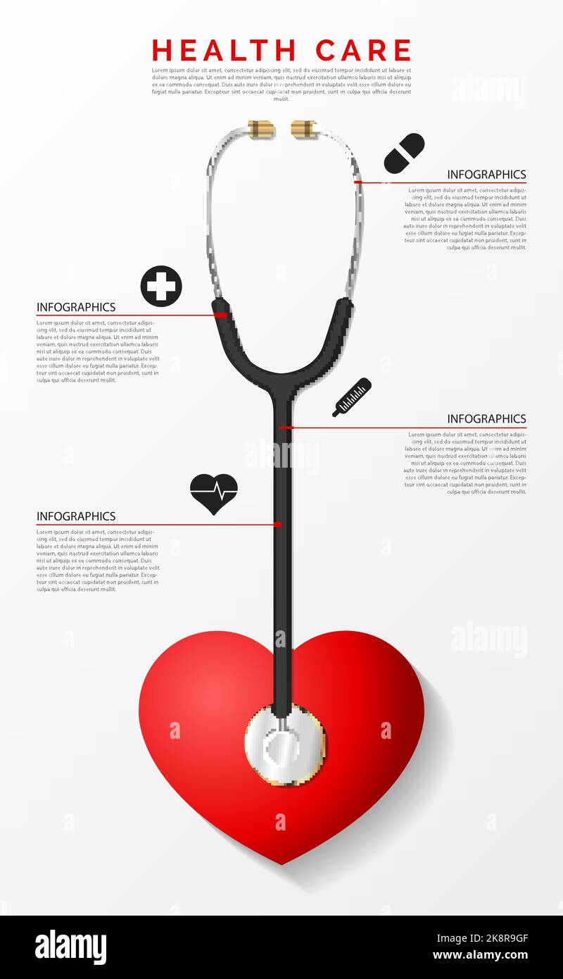 Medical and Health. Infographic design template with stethoscope ...