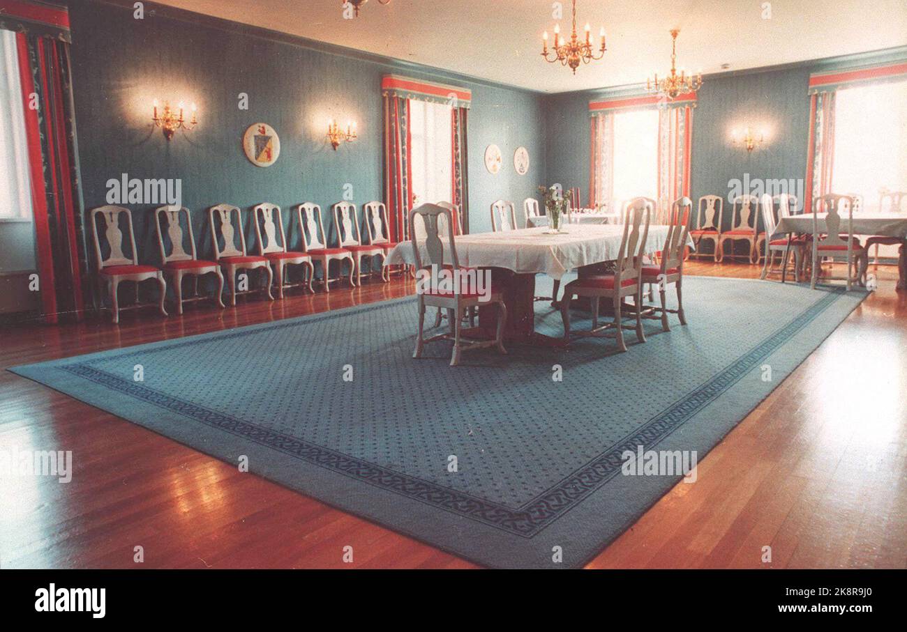 Sarpsborg 1993: Borregaard Hovedgård in Sarpsborg, interior, sept. 1993 ...