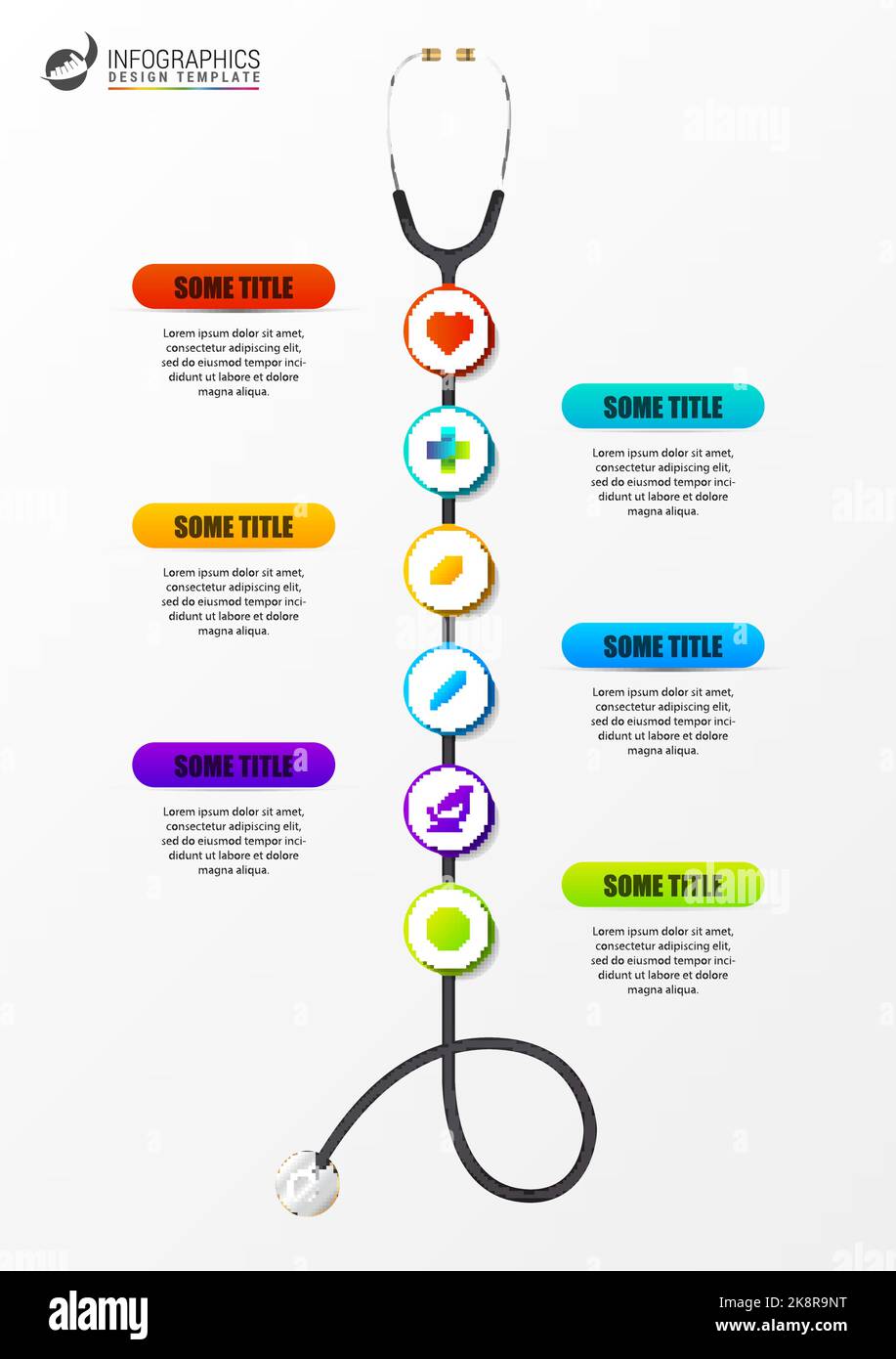 Medical and Health. Infographic design template with stethoscope ...