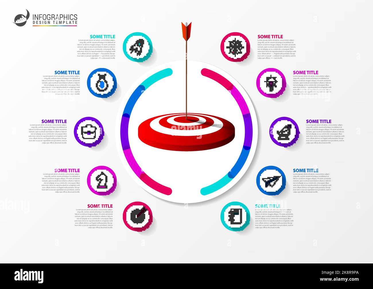 Infographic design template. Business concept with target. Can be used ...