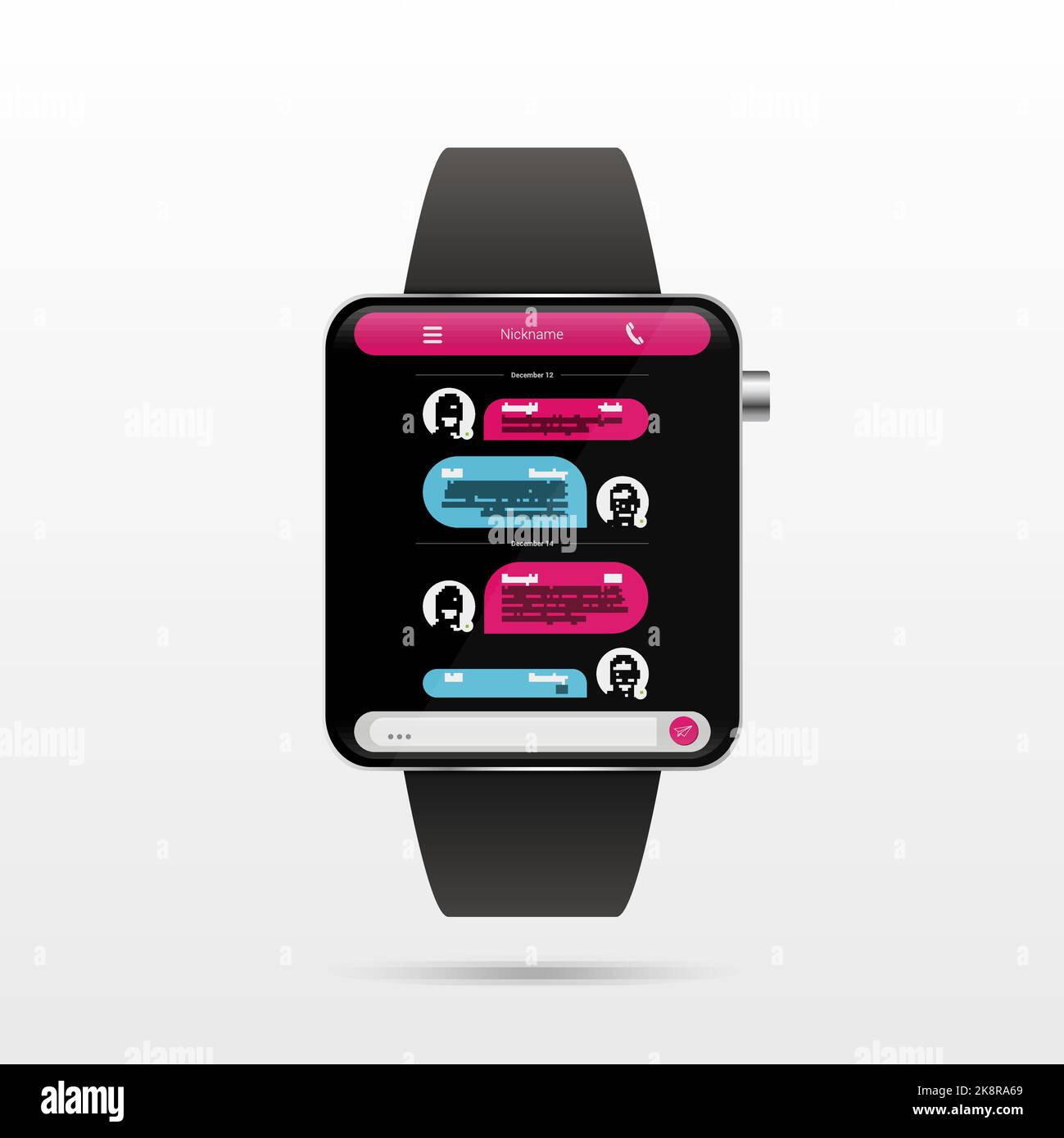 Smartwatch. Social media networks user interface. Vector illustration Stock Vector Image & Art ...