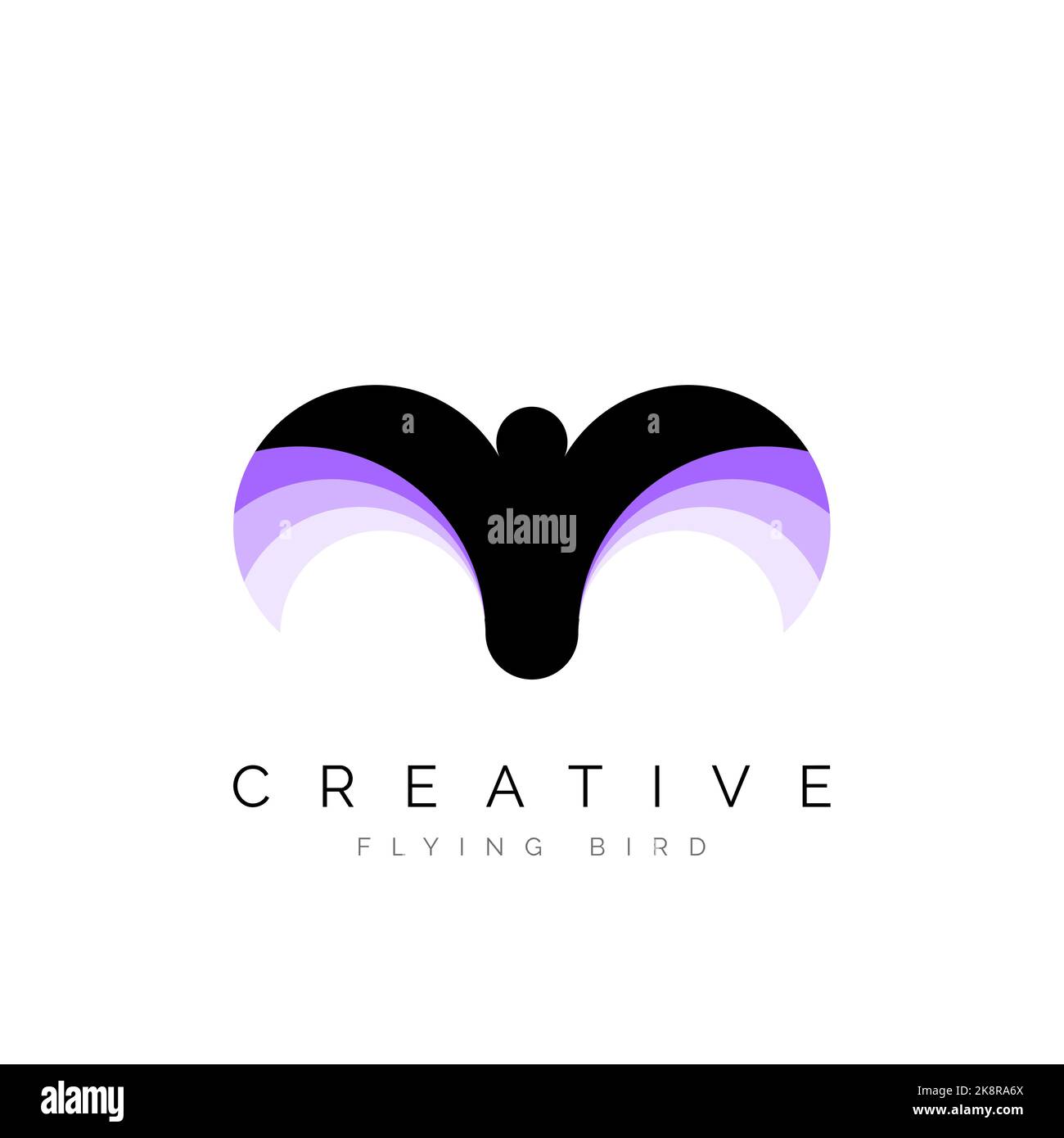 Creative bird in flight. Circular style. Vector illustration Stock ...
