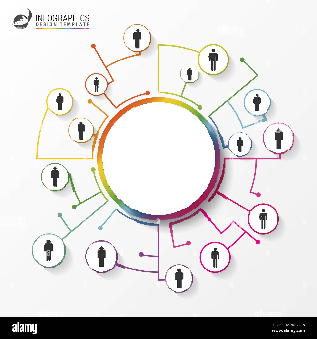 People connected as network in circles. Infographics. Vector ...