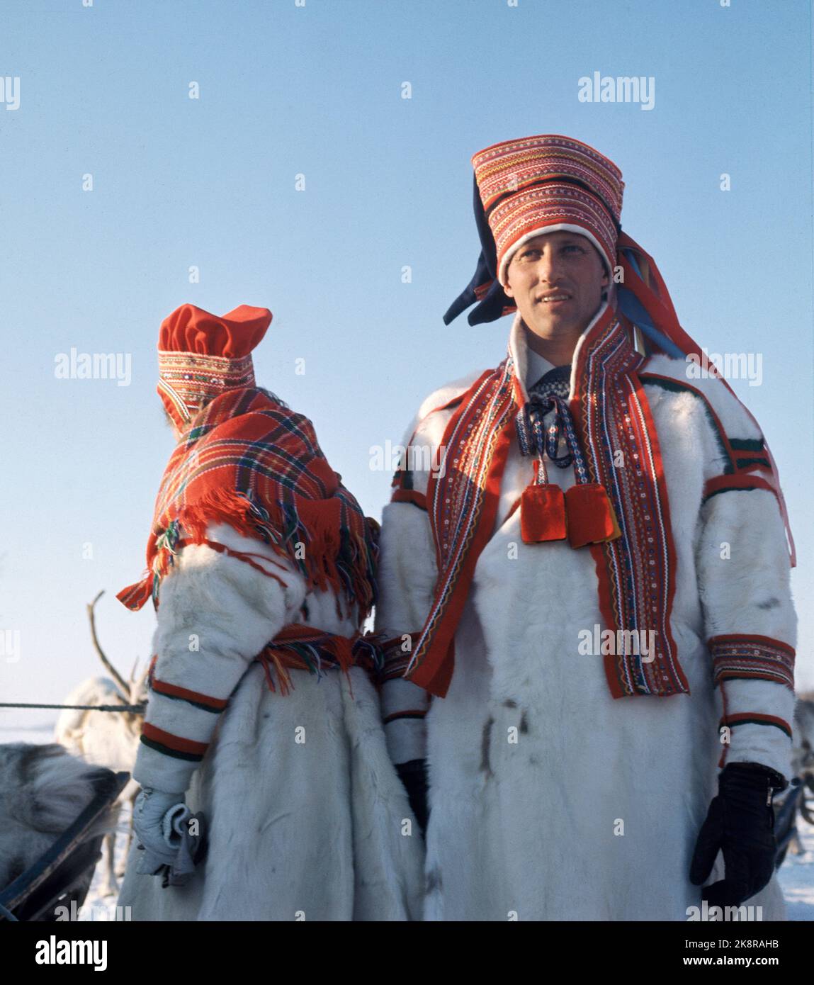 Karasjok April 1969 The Crown Prince couple visits Finnmark. Here Crown ...