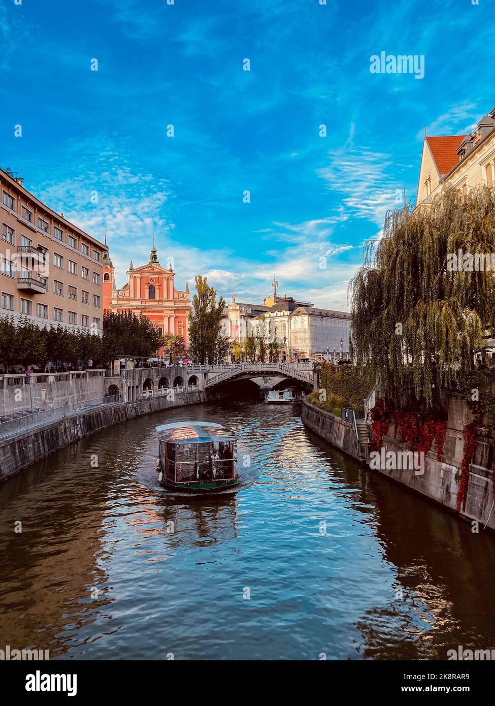A breathtaking cityscape view of the Slovenian capital Ljubljana over ...